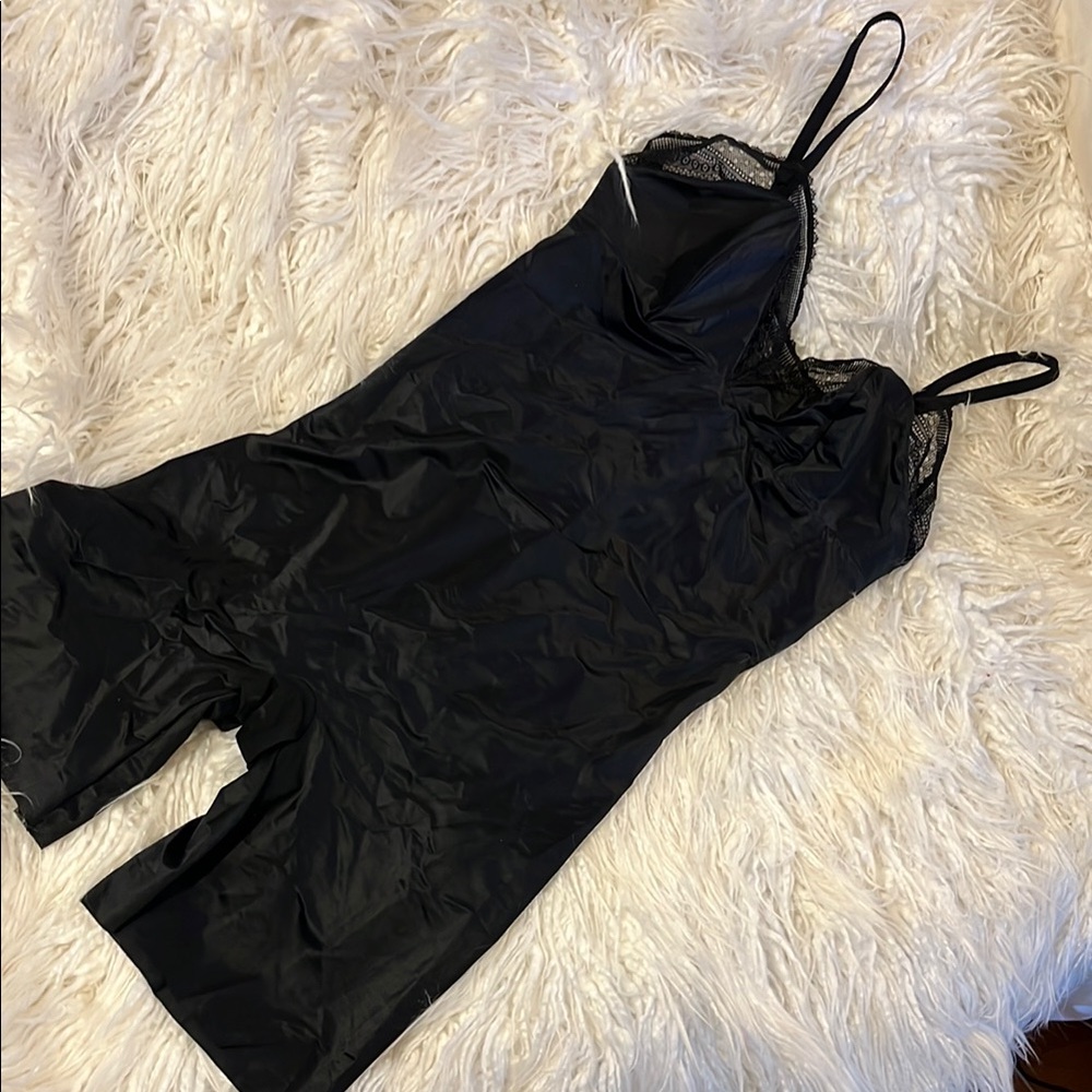 Spanx All In One Shaper Black Lace Trim Adjustable Pe… - Gem